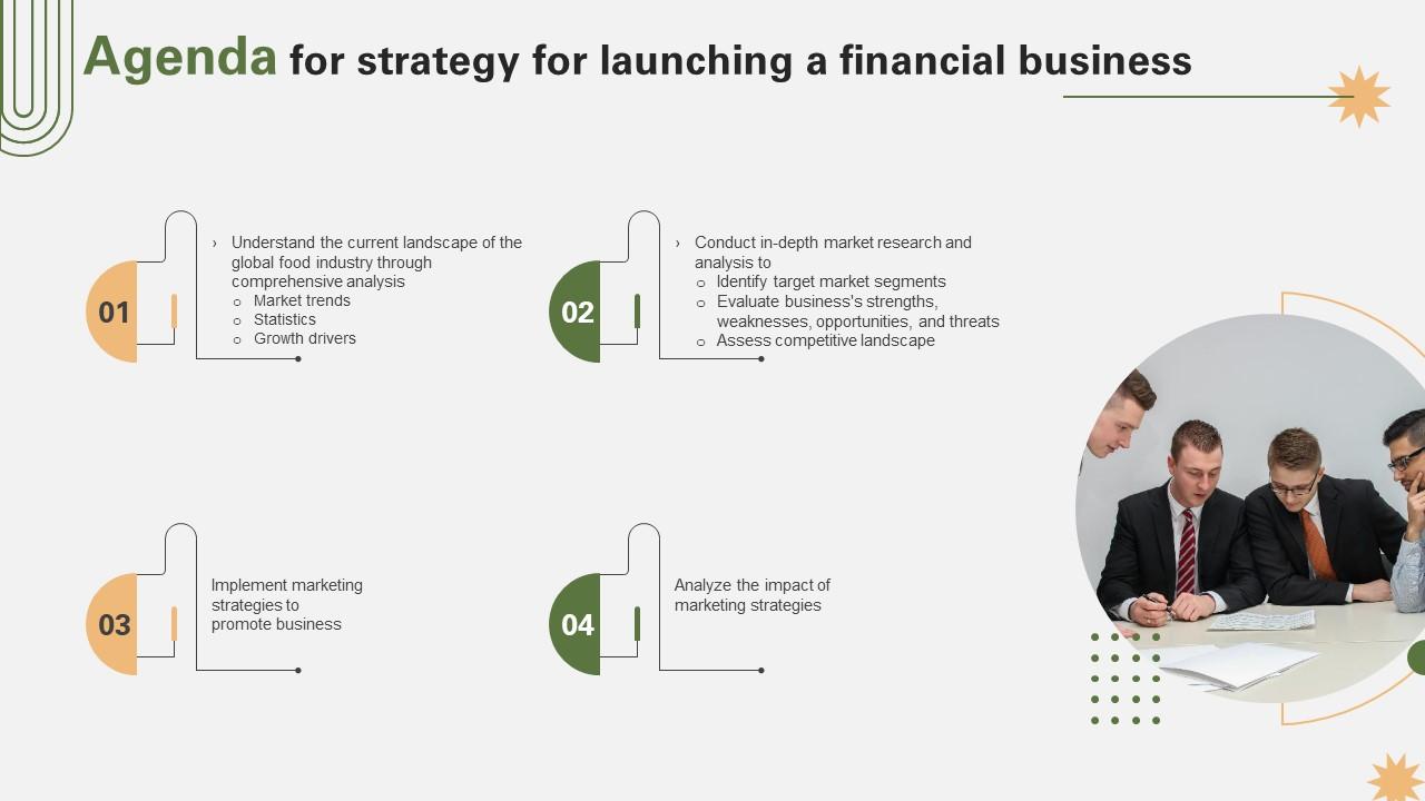 Agenda For Strategy For Launching A Financial Business Strategy SS V