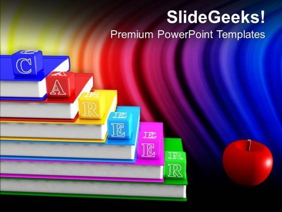 Alphabet Blocks With Books And Apple PowerPoint Templates Ppt Backgrounds F