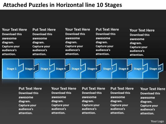 Attached Puzzles In Horizontal Line 10 Stages Vision Flow Charts ...