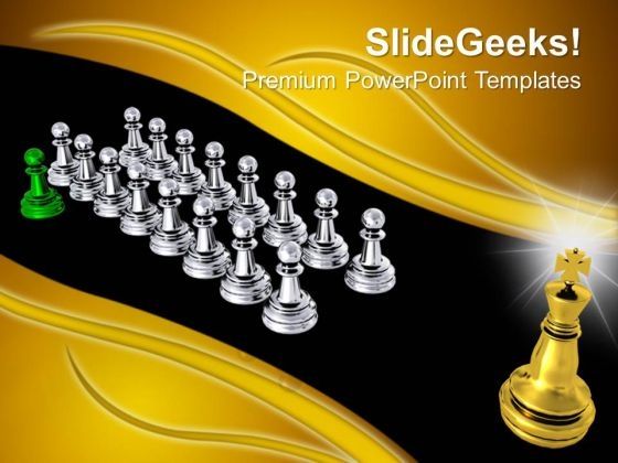 Big Golden King Teamwork PowerPoint Templates And PowerPoint Themes 0912