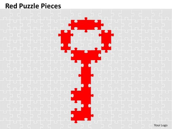 Business Charts PowerPoint Templates Red Strategy Puzzle Pieces The Form Ke