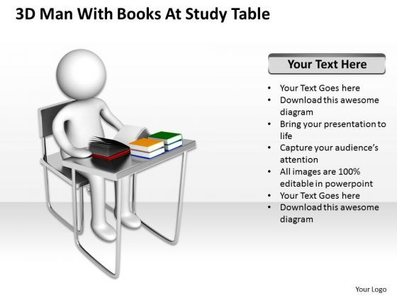 Business Development Process Diagram At Study Table PowerPoint Templates Pp