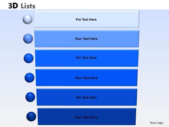 Business Diagram 3d List 6 Diagram Sales Diagram