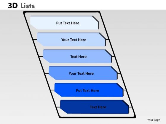 Business Diagram 3d List 6 Stages For Marketing Process Sales Diagram