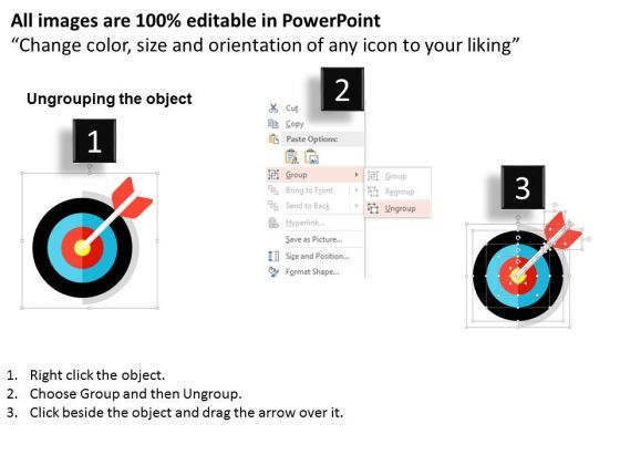 Business Diagram Arrow On Target For Success Presentation Template