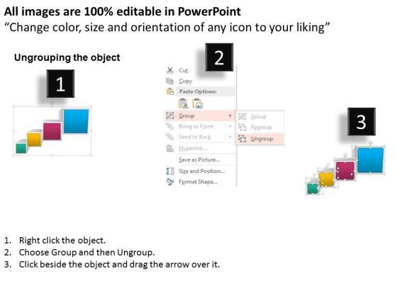 Business Diagram Boxes With Icons For Progress Presentation Template