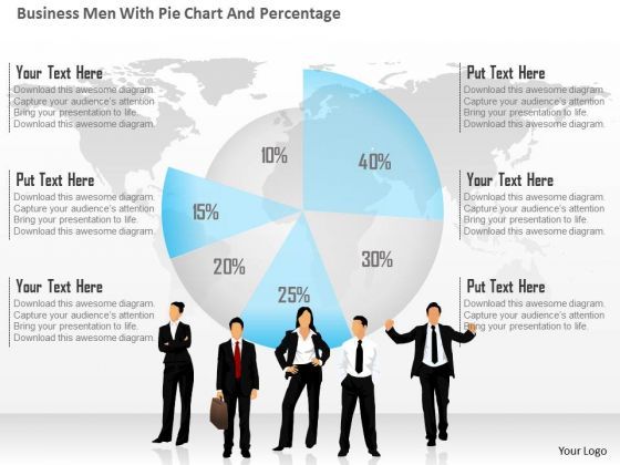 Business Diagram Business Men With Pie Chart And Percentage ...