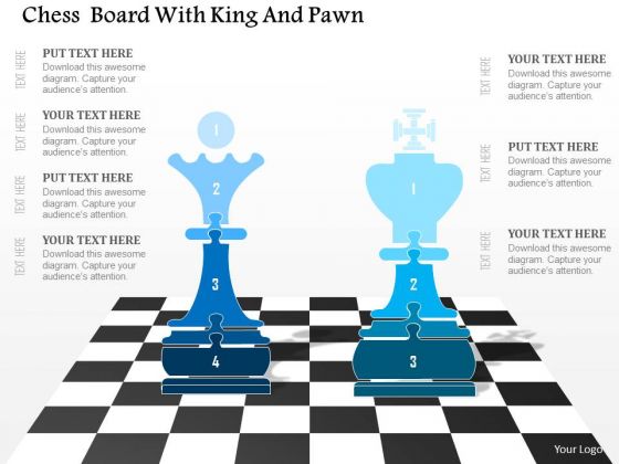 Business Diagram Chess Board With King And Pawn Presentation Template