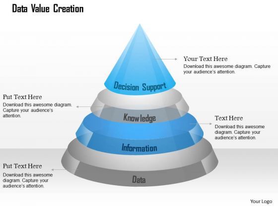 Business Diagram Data Value Creation Shown Using Pyramid Ppt Slide