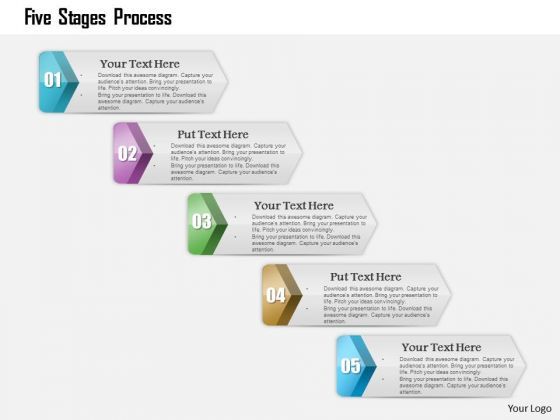 Business Diagram Five Stages Process Presentation Template