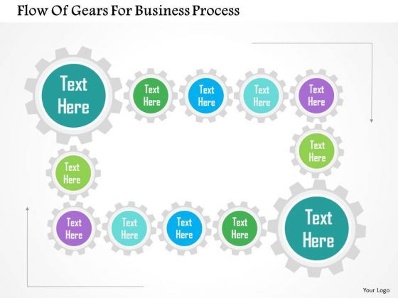 Business Diagram Flow Of Gears For Business Process Presentation Template