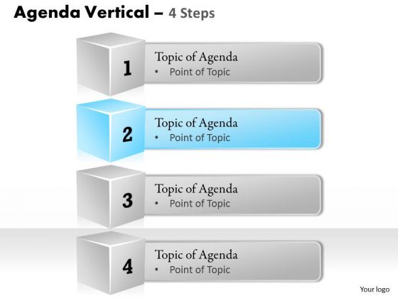 Business Diagram Four Staged Vertical Steps For Agenda Display ...