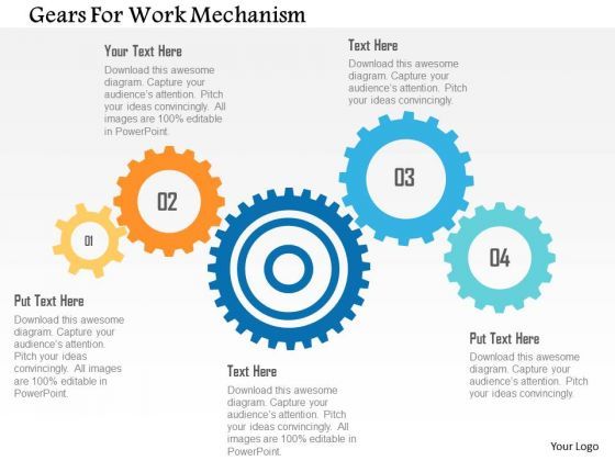 Business Diagram Gears For Work Mechanism Presentation Template