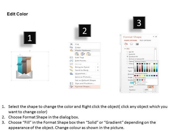Business Diagram Three Ribbons Envelope Process Presentation Template
