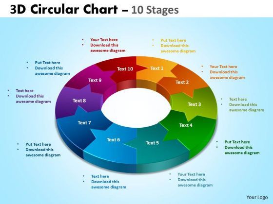 Business Framework Model 3d Circular Chart Flow Stages Sales Diagram