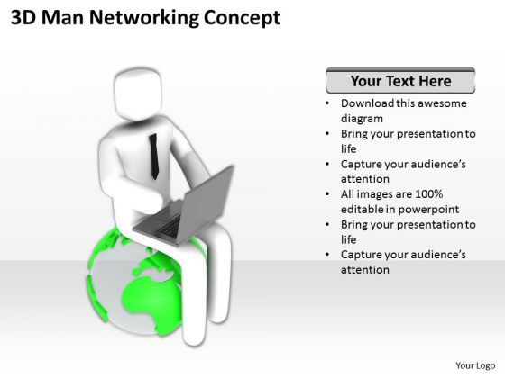 Business People Pictures 3d Man Networking Concept PowerPoint Templates