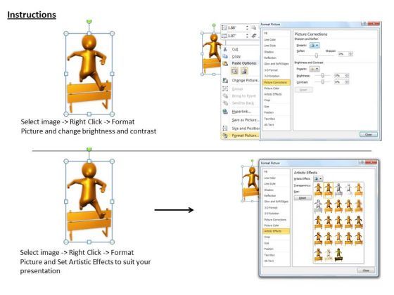Business Strategy And Policy 3d Man Jumping Over Hurdle Concepts