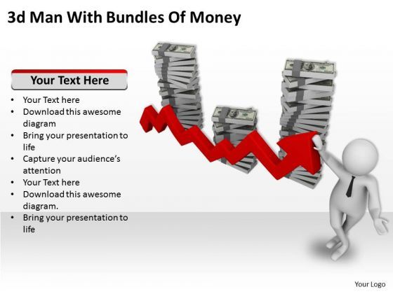 Business Strategy And Policy 3d Man With Bundles Of Money Characters
