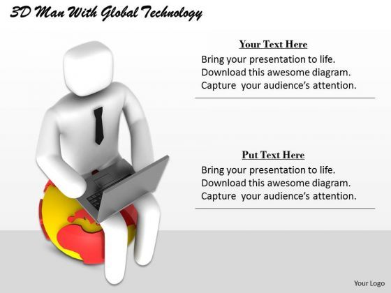 Business Strategy Consultant 3d Man With Global Technology Character Modeli