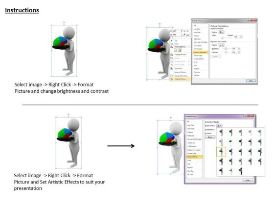 Business Strategy Consulting 3d Man Showing Brain Power Concepts