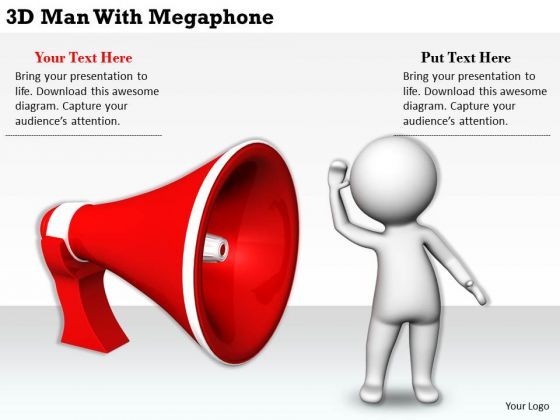 Business Strategy Planning 3d Man With Megaphone Concept
