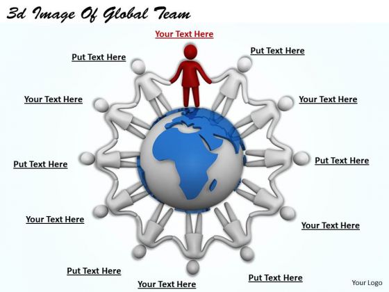 Business Strategy Review 3d Image Of Global Team Concepts