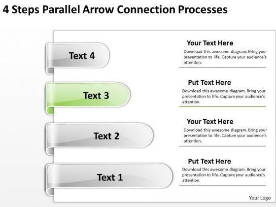 Circular Arrow Powerpoint 4 Steps Parallel Connection Processes Slides 1271