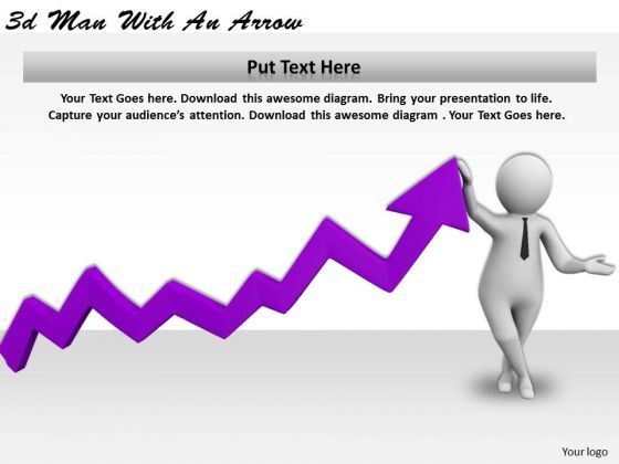 Company Business Strategy 3d Man With Arrow Character
