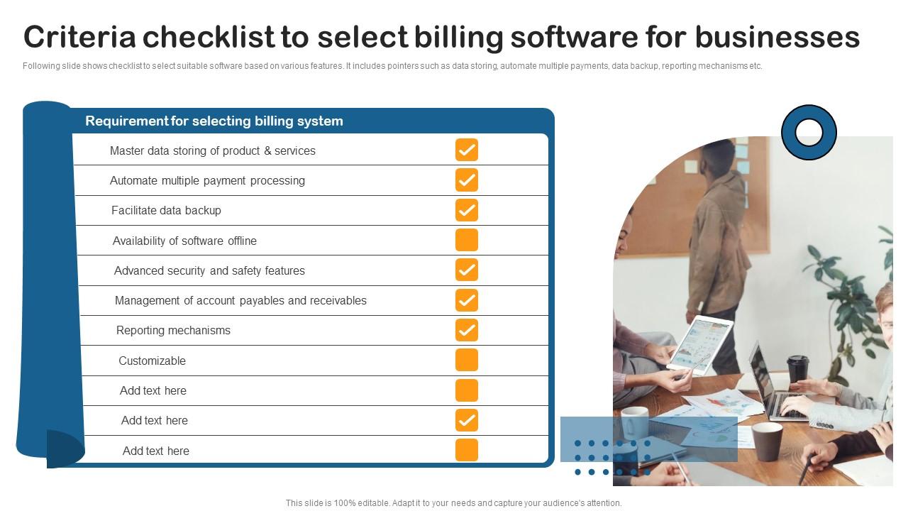 Criteria Checklist Select Billing Building Utility Billing And