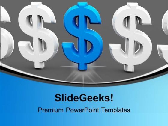 Dollar Aligned In Queue Us Growth Business PowerPoint Templates Ppt ...