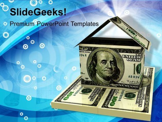 Dollar House Money Finance PowerPoint Templates And PowerPoint Themes 1112