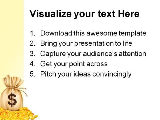 Dollar Sign Money PowerPoint Template 0910