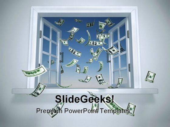 Dollars Falling Through The Window Money PowerPoint Backgrounds And ...