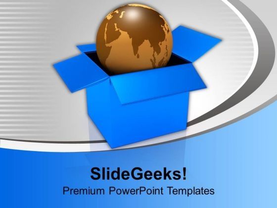 Globe In Opened Box Business PowerPoint Templates Ppt Backgrounds For ...