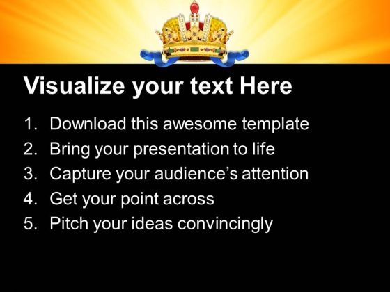 Gold Crown With Jewels Symbol PowerPoint Templates And PowerPoint ...