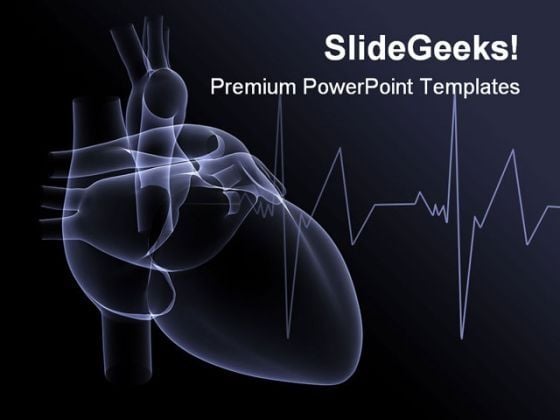 Heart X Ray Medical PowerPoint Template 1110 Heart X Ray Medical PowerPoint Template 1110