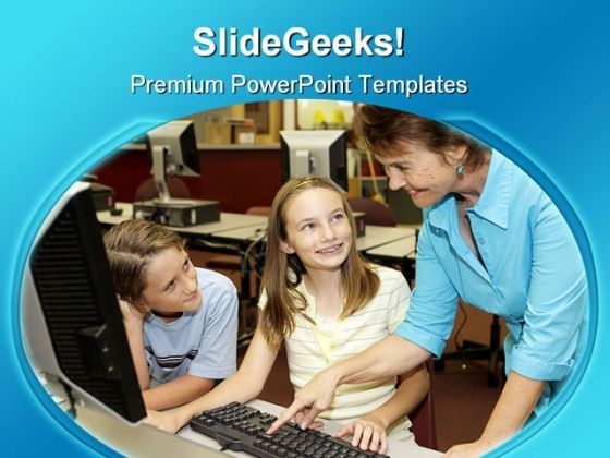 Helpful Teacher Education PowerPoint Template 1110