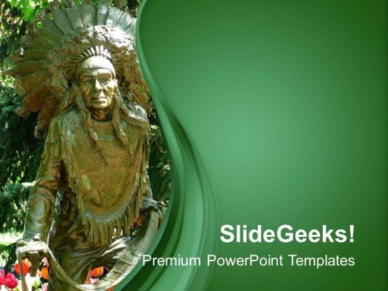 Historical Statue With Green Background PowerPoint Templates Ppt ...