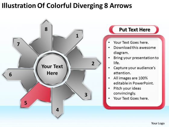 Illustration Of Colorful Diverging 8 Arrows Ppt Circular Flow Process ...