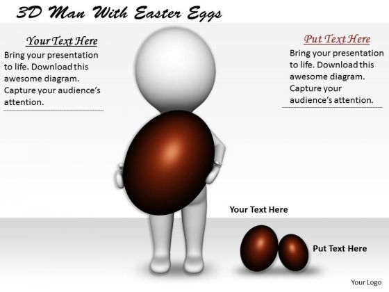 Internet Business Strategy 3d Man With Easter Eggs Adaptable Concepts Internet Business Strategy 3d Man With Easter Eggs Adaptable Concepts