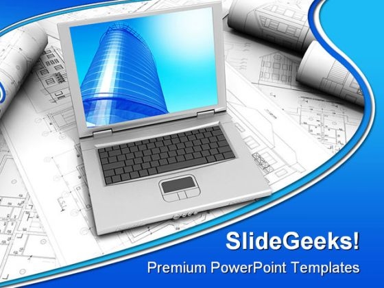 Laptop Computer PowerPoint Templates And PowerPoint Backgrounds 0311
