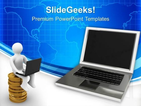 Laptop Online And Global Business PowerPoint Templates Ppt Backgrounds For