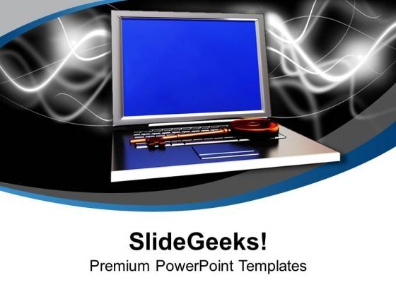 Laptop With Security Key Savings PowerPoint Templates Ppt Backgrounds ...