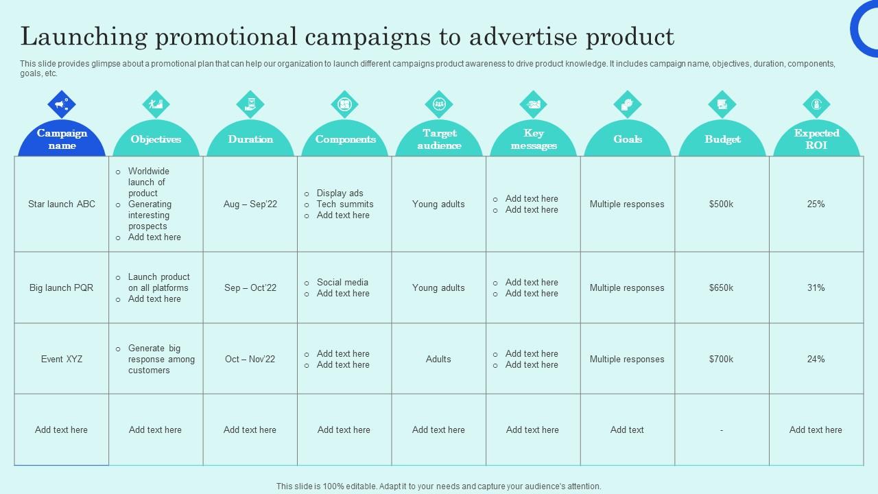 Launching Promotional Campaigns To Advertise Product Overview Of ...
