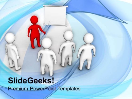 Leader Explaining Growth Chart For Business PowerPoint Templates Ppt Backgr