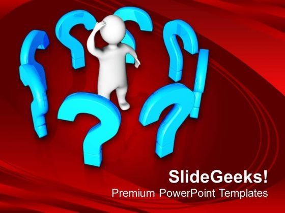 Man With Questions Mark Business Theme Powerpoint Templates Ppt