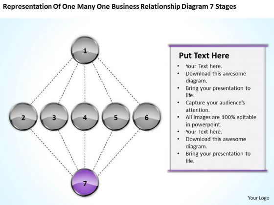 Many Business Relationship Diagram 7 Stages Ppt Graphic Design Plan PowerPo