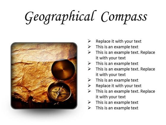 Map With Compass Geographical Powerpoint Presentation Slides S