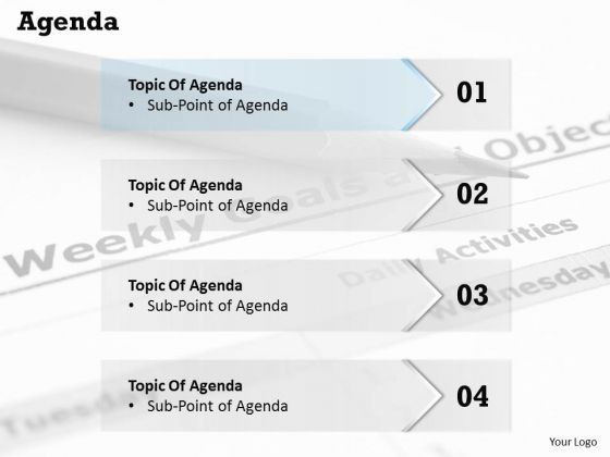 Marketing Diagram Four Steps Of Agenda Business Diagram