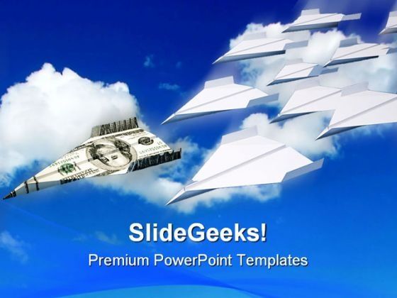 Paper Airplanes Money PowerPoint Templates And PowerPoint Backgrounds 0211